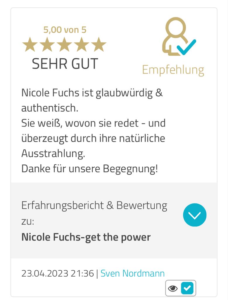 Buchungen & Kontakt – Nicole Fuchs